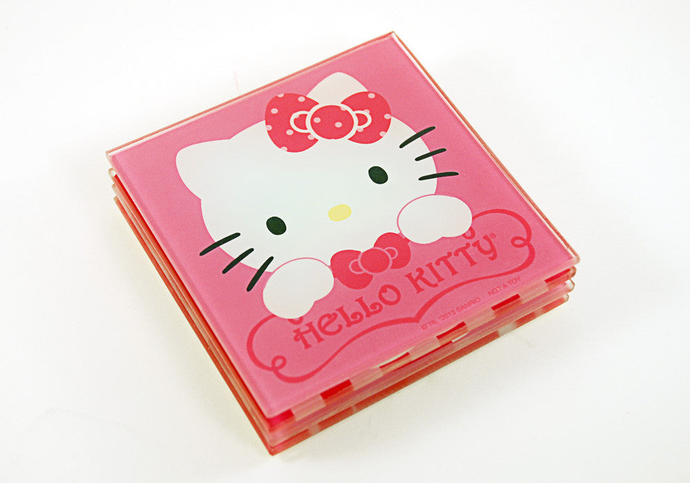 Hello Kitty Set of 4 Glass Coasters – Xenos Candy "N" Gifts
